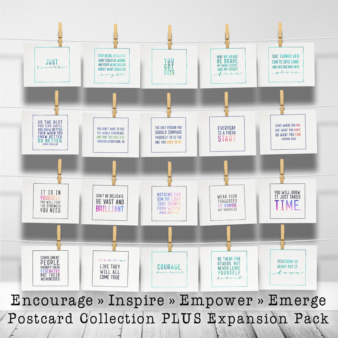 Encourage Inspire Empower Emerge Postcard EXPANSION PACK 20-card ...
