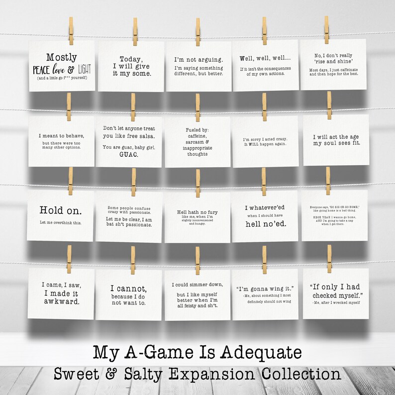 My A-game is Adequate Relatably Sarcastic Postcard Collection - Etsy