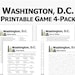 Washington D.C. Vacation Printable Party Game Trivia Quiz Fact or ...