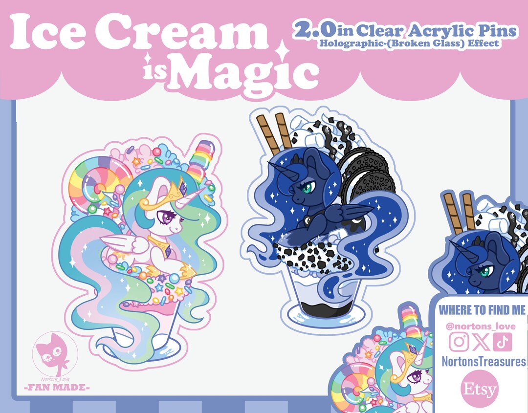 MLP Fan Art Acrylic Pins 2.0 Inches - Etsy