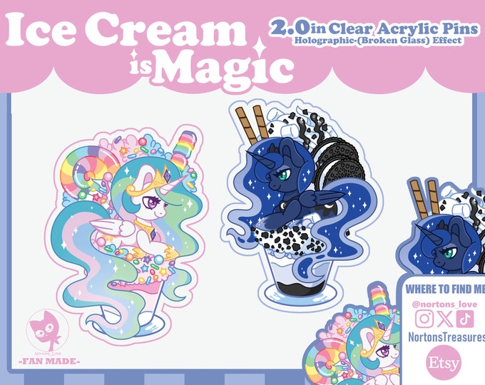 MLP Fan Art Acrylic Pins 2.0 Inches - Etsy