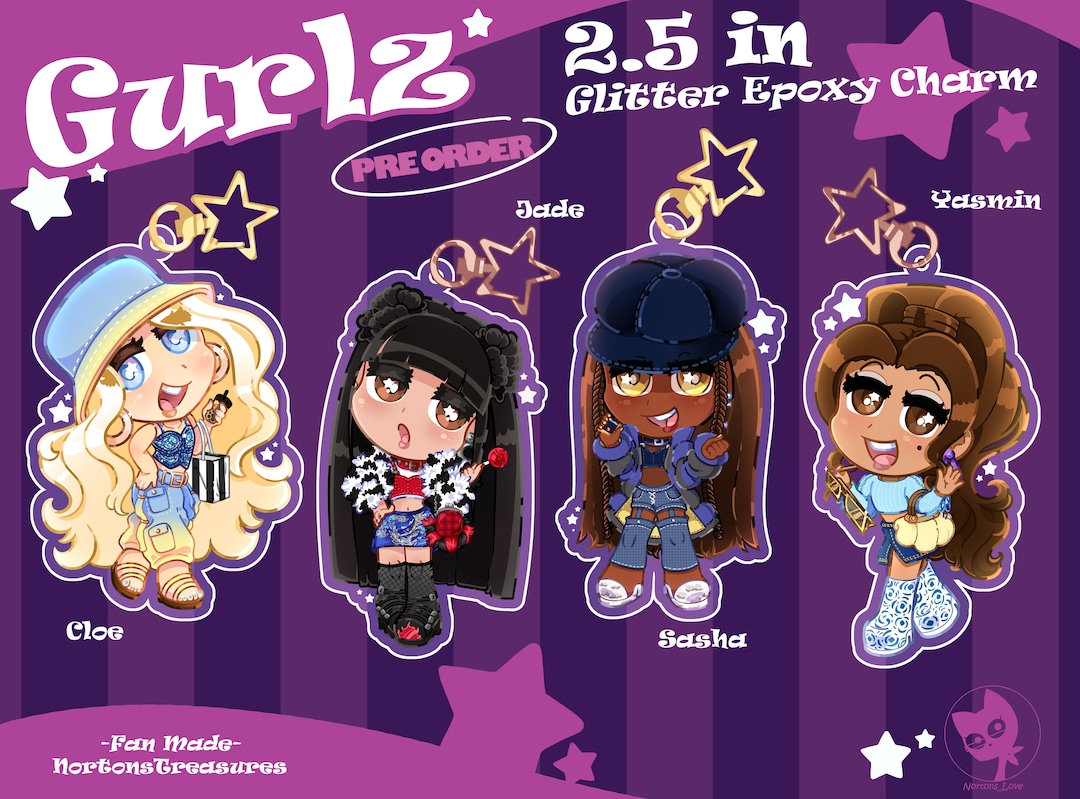 Gurlz Glitter Acrylic Charms 2.5 Inches - Etsy