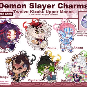 Demon Slayer Upper Moon Acrylic Charms 2.5 Inches - Fan Made - Etsy