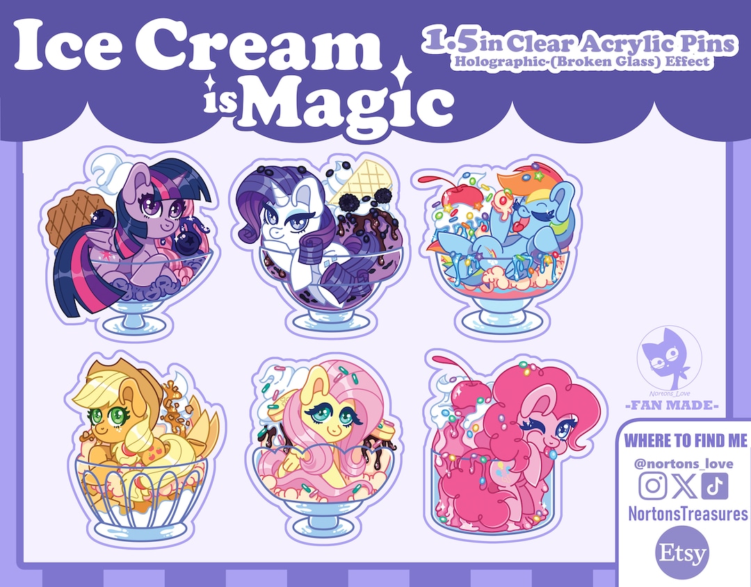 MLP Fan Art Acrylic Pins 1.5 Inches - Etsy UK