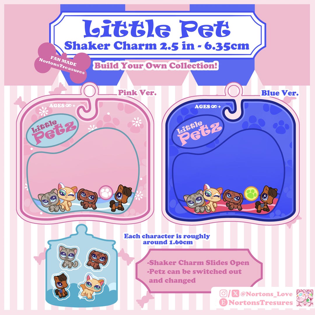 Pet Playhouse - Fan Art Acrylic Shaker Charms 2.5 Inches - Childhood Nostalgia - Kidcore - Etsy