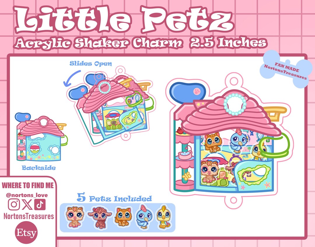 NEW Little Petz Fan Art Acrylic Shaker Charms 2.5 Inches - Etsy