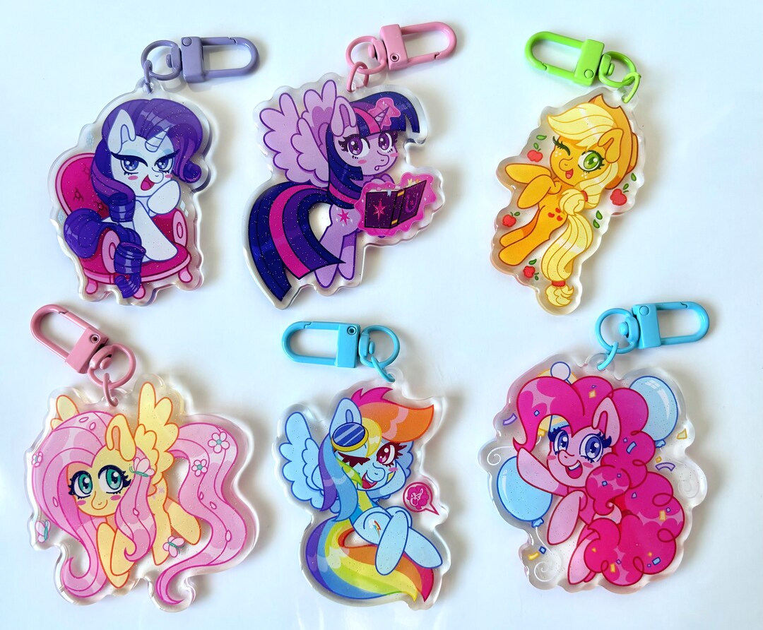 MLP Fan Art Glitter Acrylic Charms 2.5 Inches - Etsy