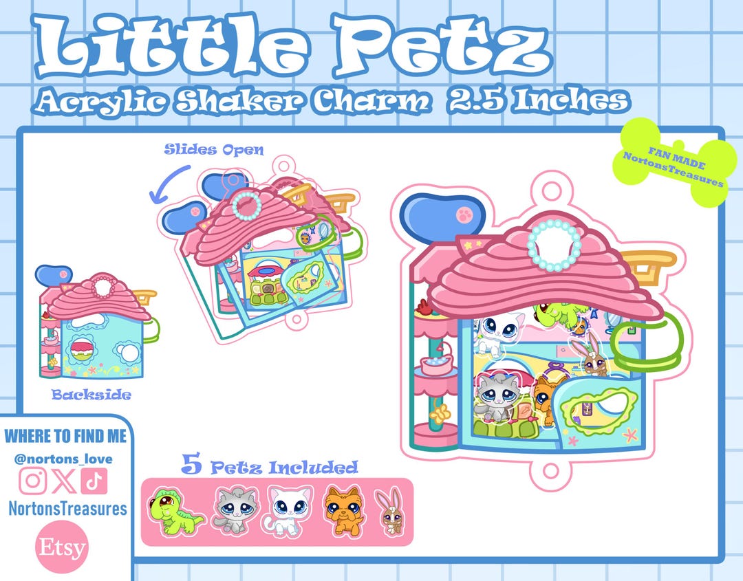 Little Petz Fan Art Acrylic Shaker Charms 2.5 Inches - Etsy