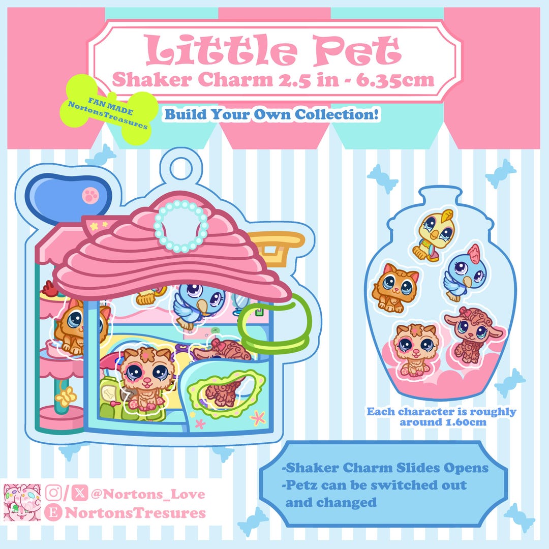 NEW Little Petz Fan Art Acrylic Shaker Charms 2.5 Inches - Etsy