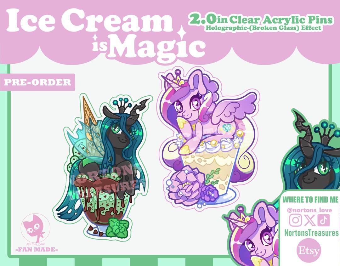 MLP Fan Art Acrylic Pins 2.0 Inches PRE-ORDER - Etsy Canada