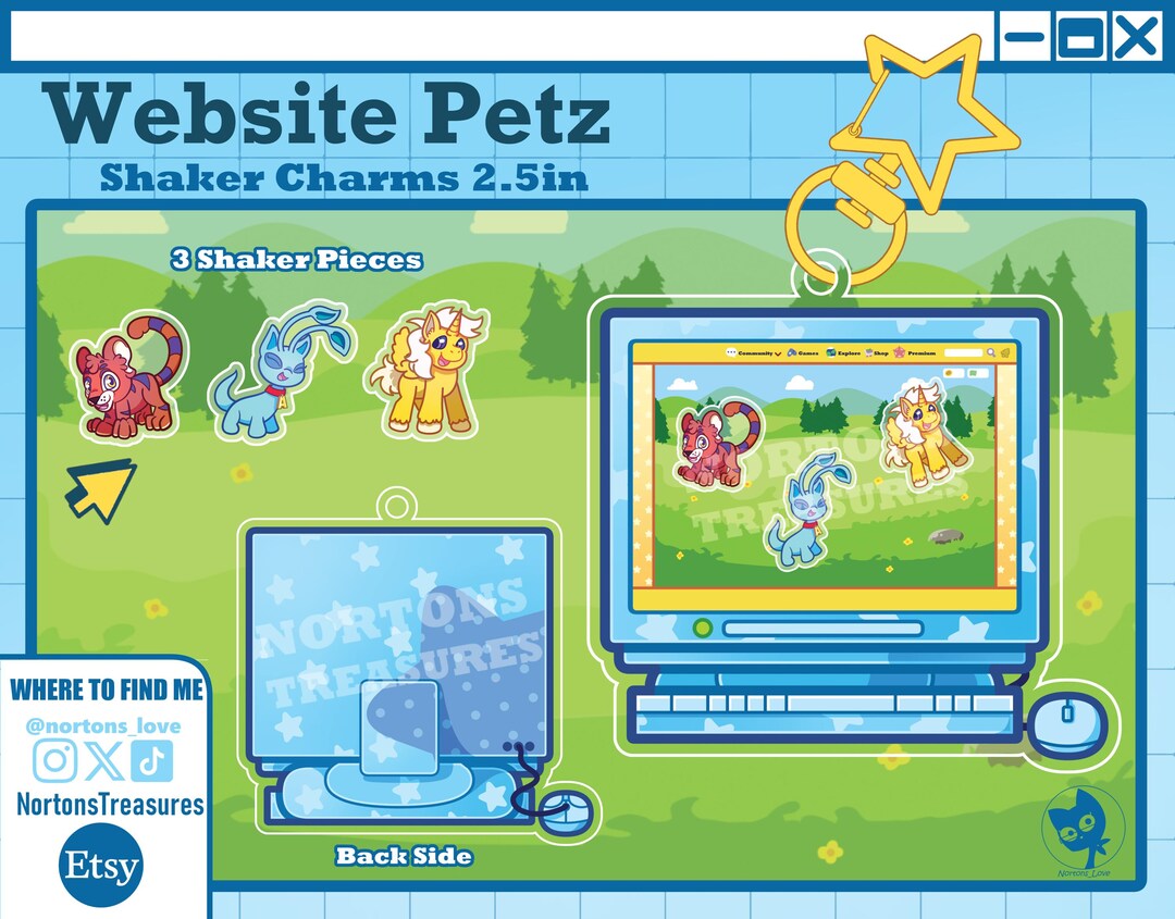 Website Petz Fan Art Acrylic Shaker Charms 2.5 Inches - Etsy