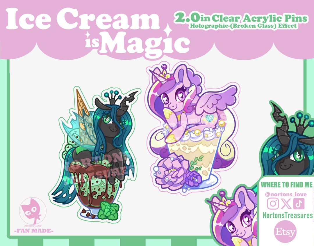 MLP Fan Art Acrylic Pins 2.0 Inches - Etsy