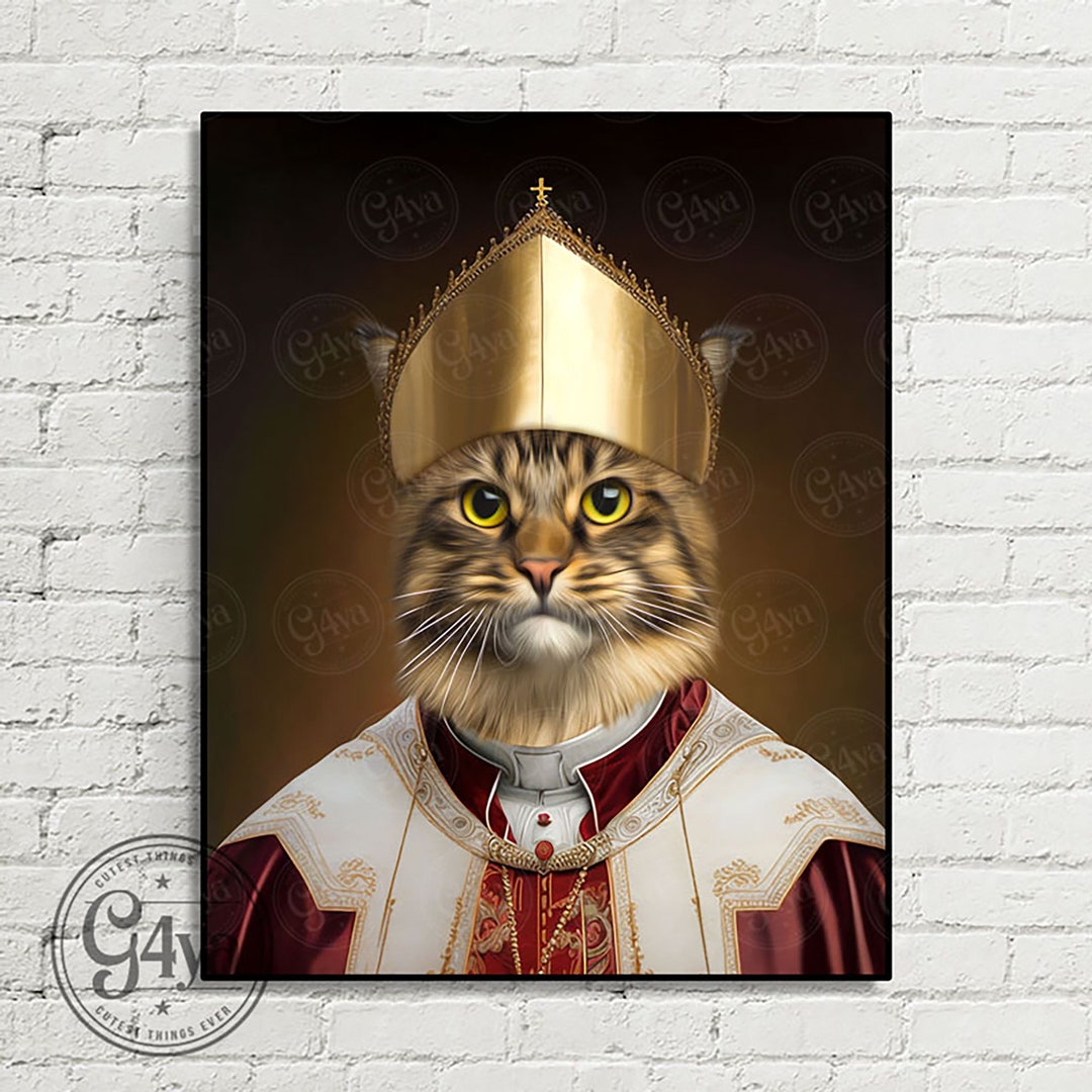 Custom Pet Pope Portrait: Funny Animal Gift (digital File) - Etsy