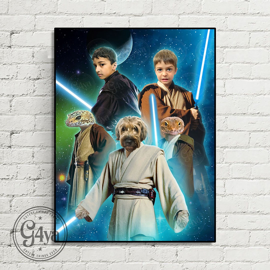 Custom 5 Characters Digital File Portrait . Custom Animal Portrait . 5 ...