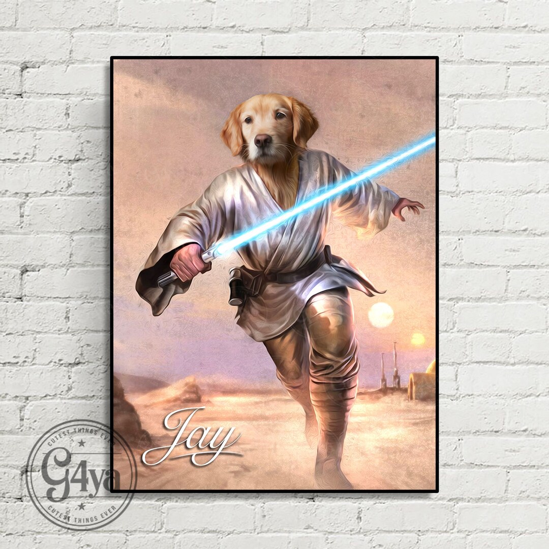 Custom Dog/cat/human Star Wars Digital File Portrait . Custom Luke ...