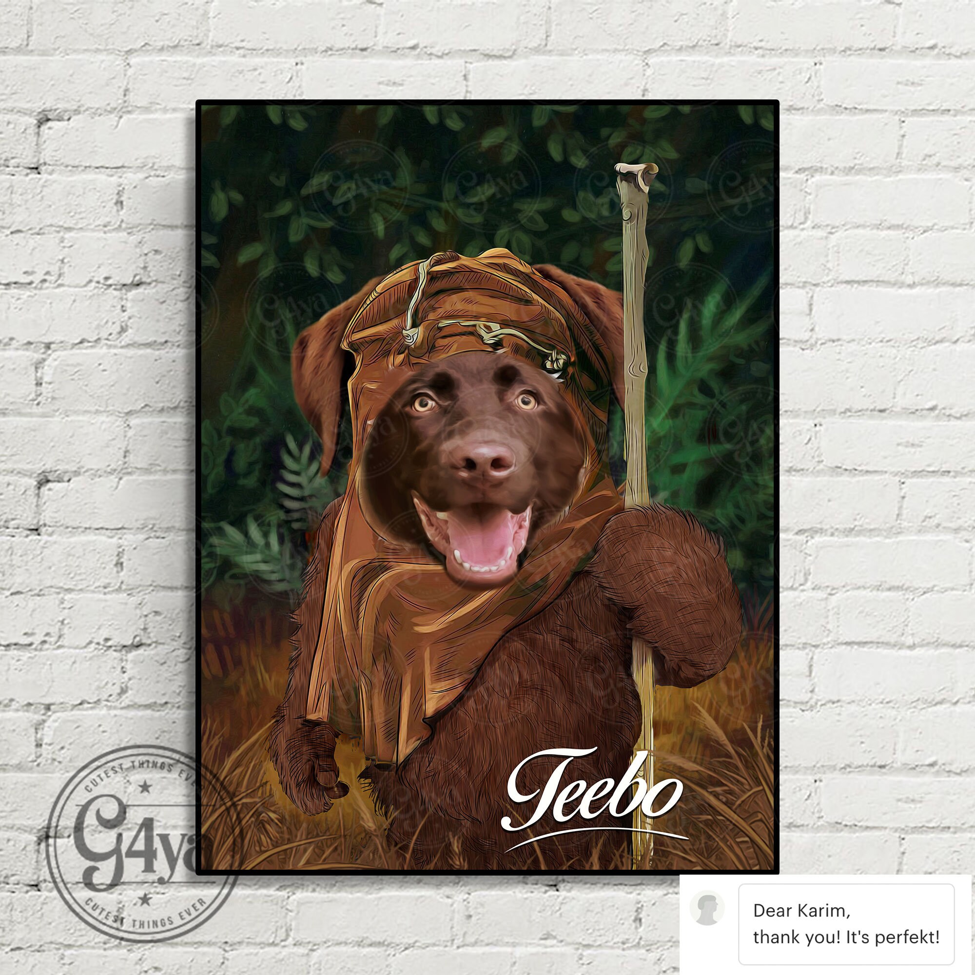 Custom Dog/cat Baby Ewok Wicket Digital File Portrait. Custom - Etsy