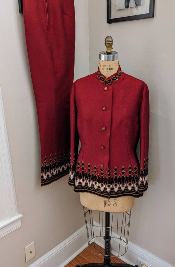 1960s Jackie Onassis Suit Vintage 60s Bespoke Greek Gem 4062
