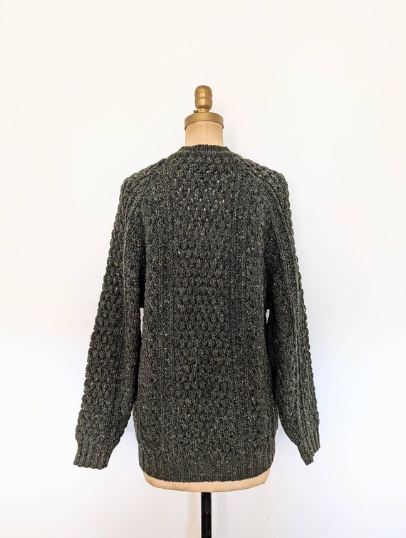 FOREST GREEN TWEED Vintage Irish Hand Knit Winter Woo… - Gem
