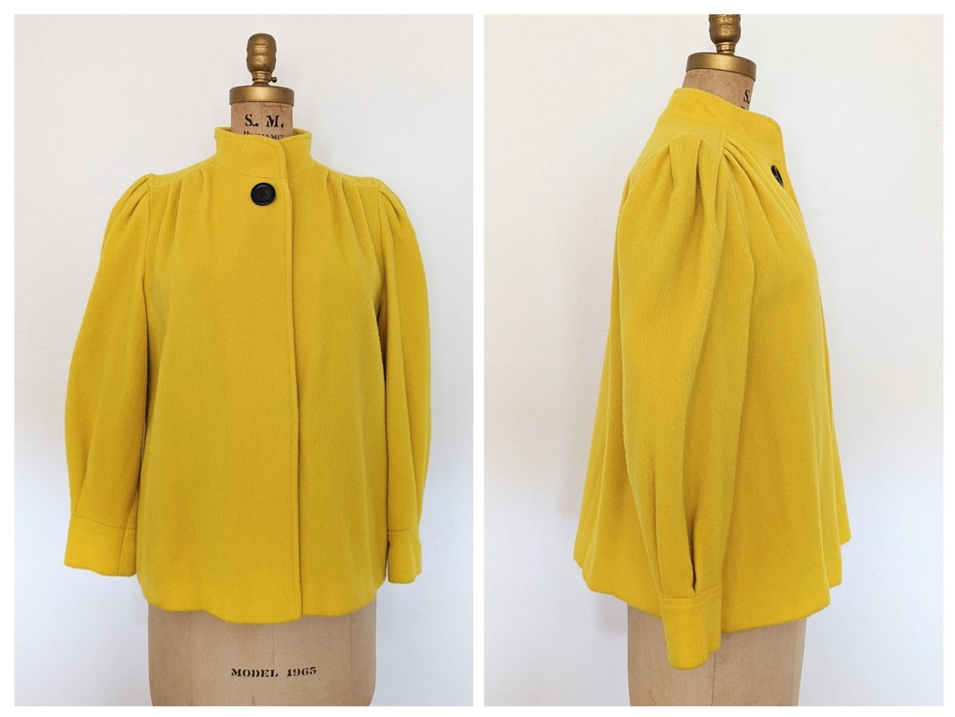 Vintage 60s Ashley Scott Wool Melton Cropped Jacket: Saffron Yellow ...
