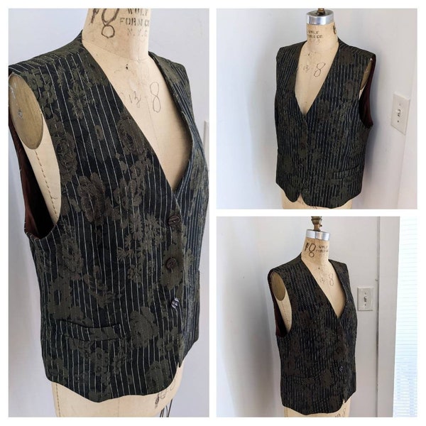 Black Pinstripe Vest - Etsy