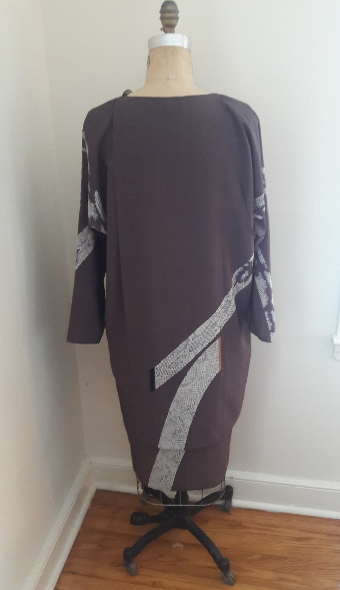 FRENCH SHEATH CHIC 80's Silk Python Print Detail Dress | Etsy