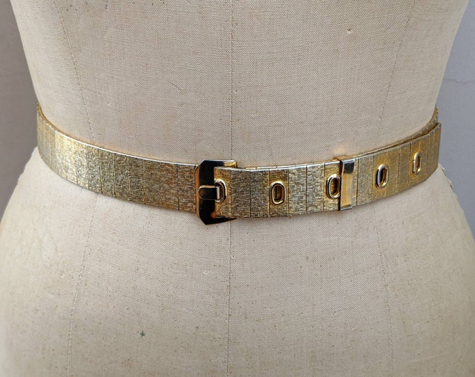VINTAGE GOLD MESH & Brushed Metal Tile Dressy Disco Belt - Etsy