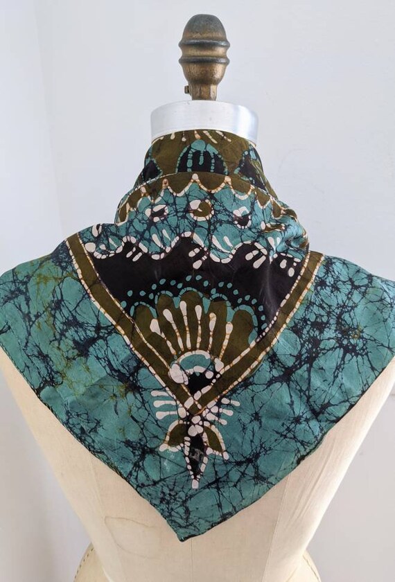 Vintage batik scarf silky - Gem