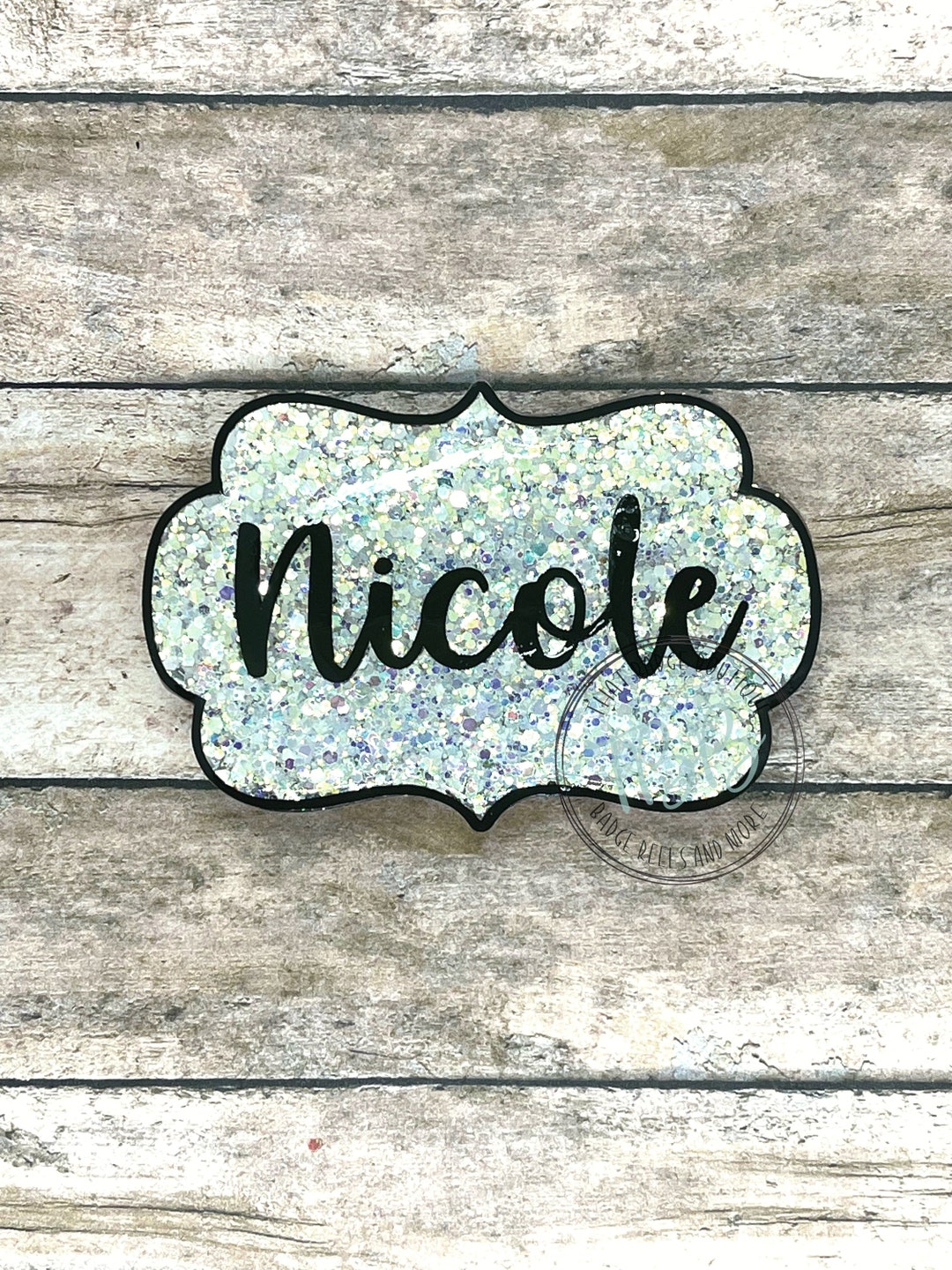 Glitter Bracket Name Tag - Name Tag - Name Badge - Glitter Name Tag ...
