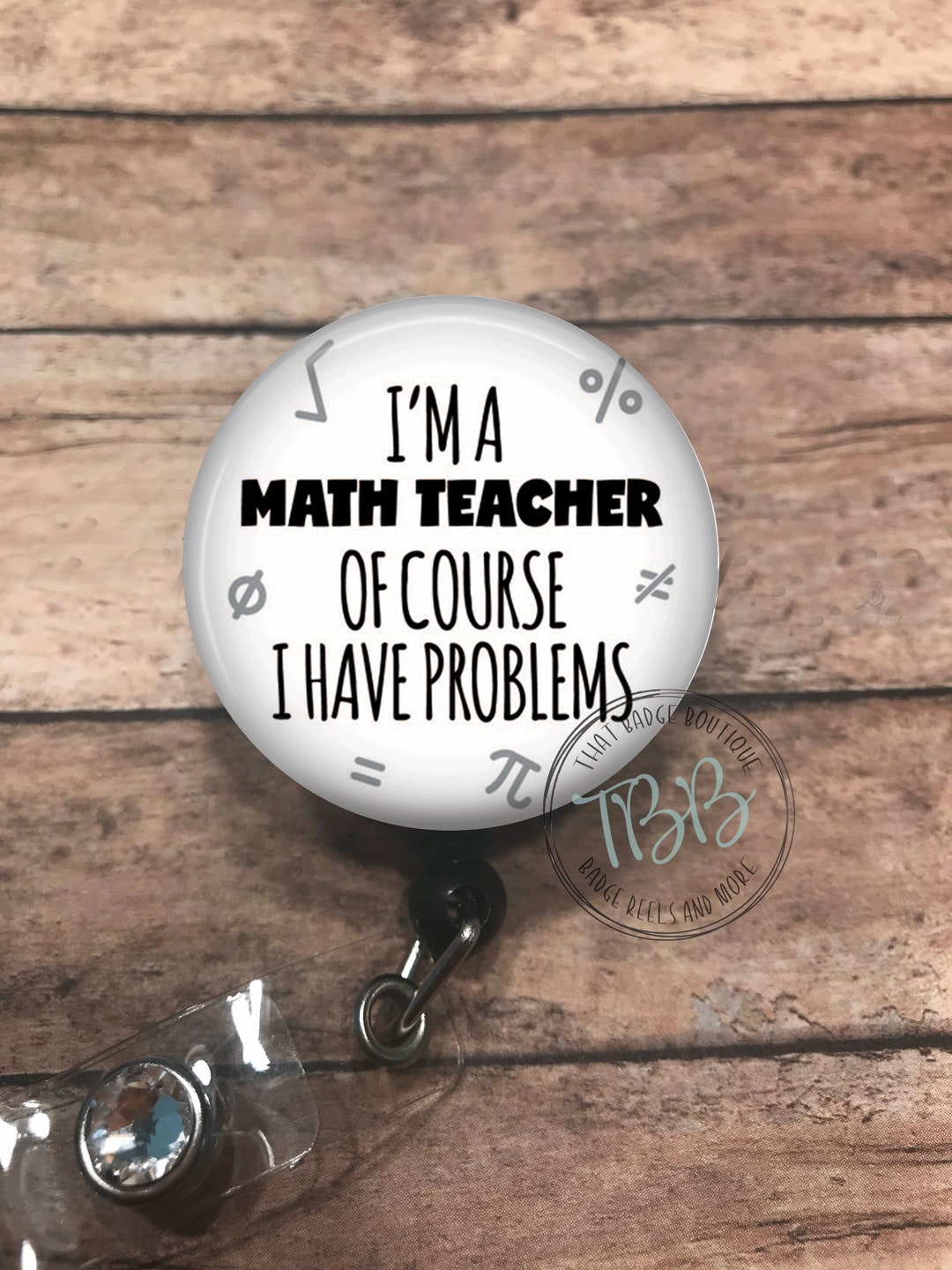 Math Teacher - Badge Reel - Lanyard - Stethoscope Id Tag - Retractable ...