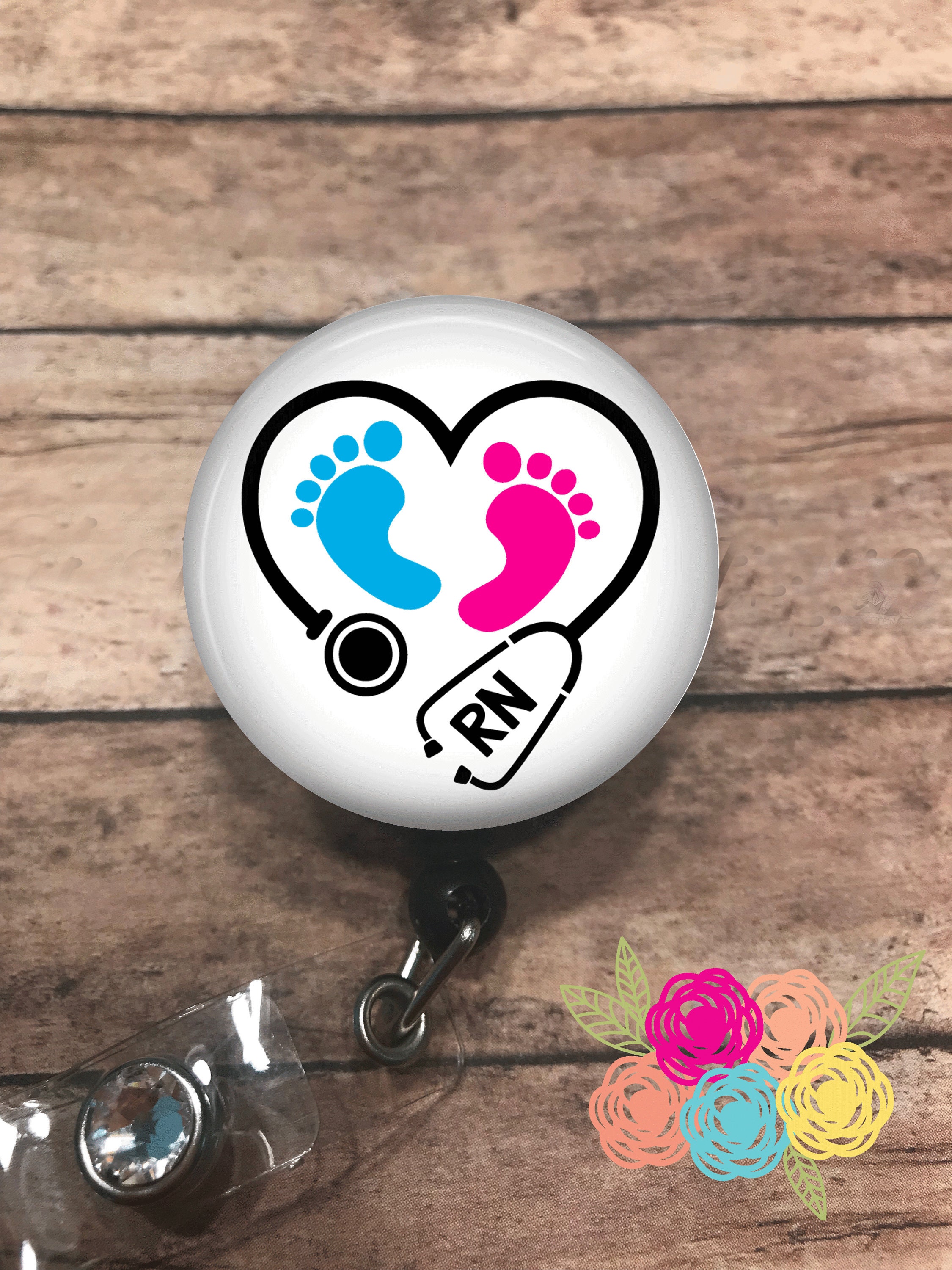 Pediatric nurse badge reel lanyard stethoscope ID tag | Etsy