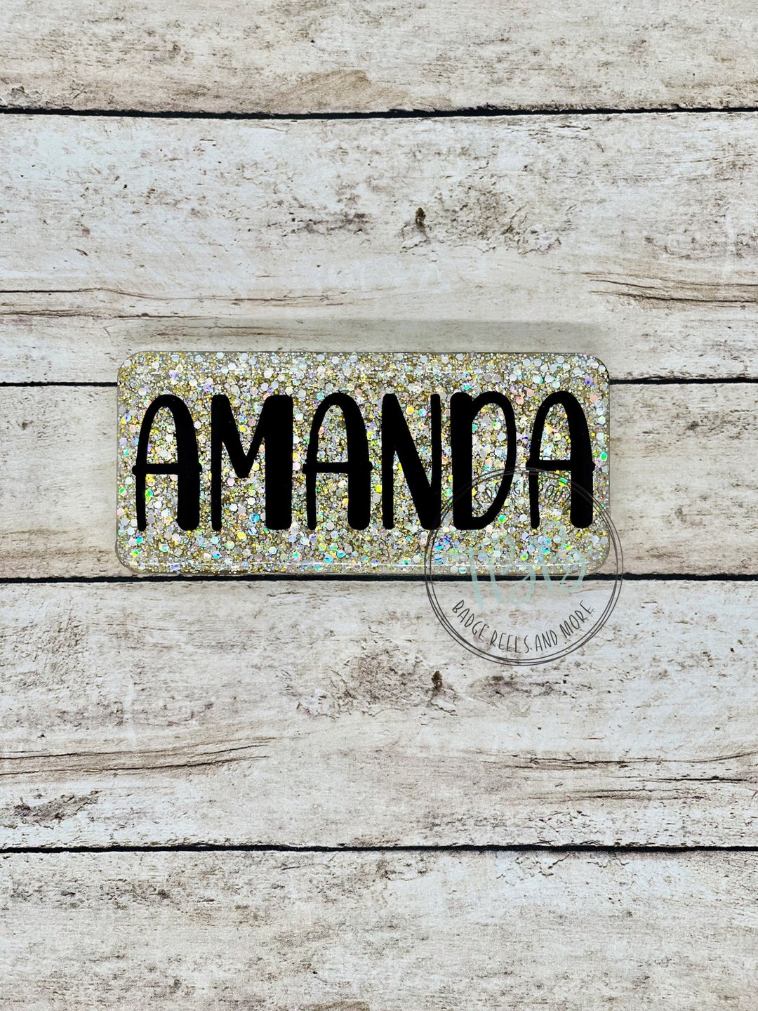 Glitter Name Tag - Name Tag - Personalized Name Tag - Custom Name Tag ...