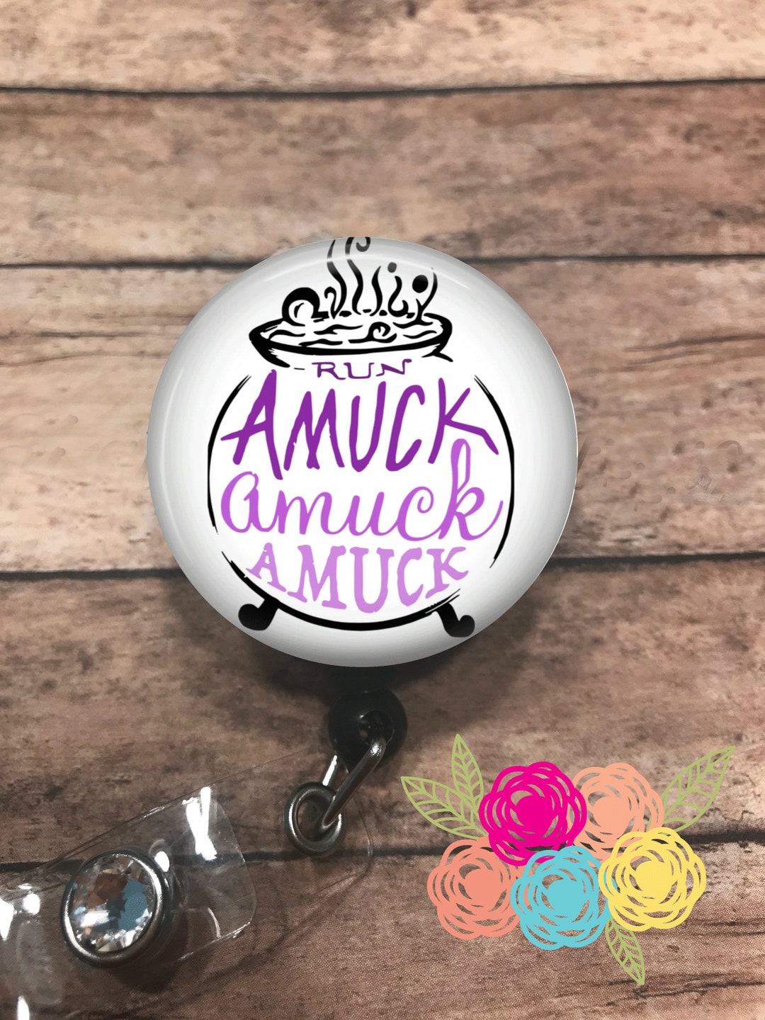 A Muck Badge Reel Retractable Badge Holder Badge Clip ID Card Holder ...