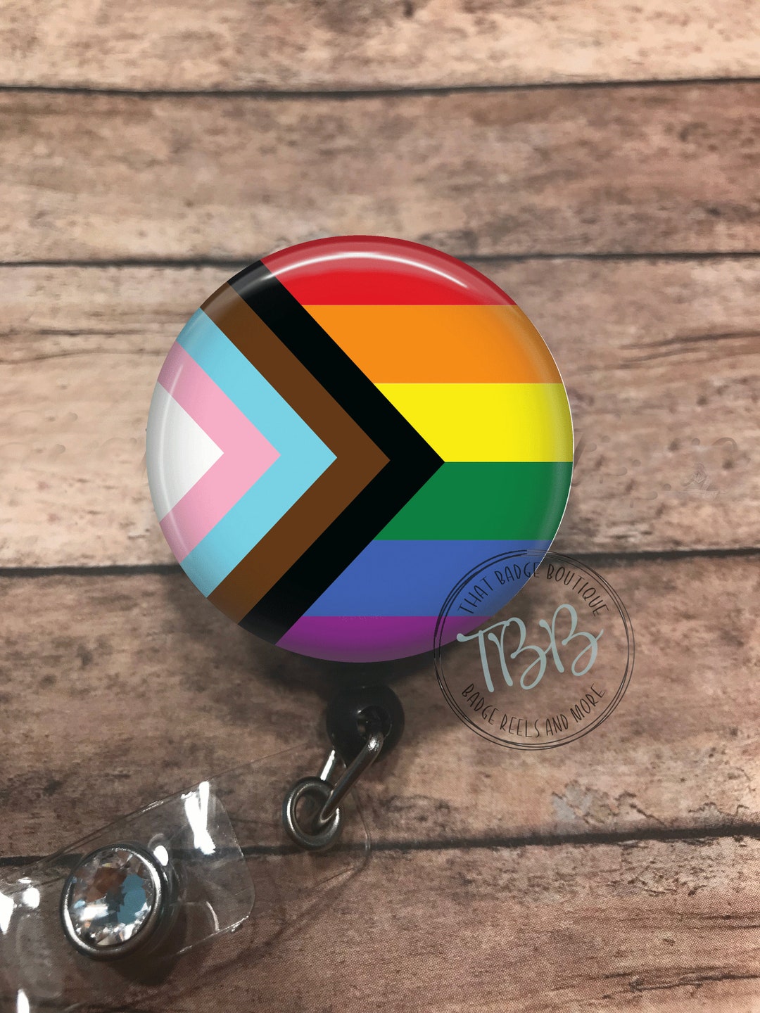 Progress Pride Flag - Retractable Badge Reel - Badge Reel - Badge Clip ...
