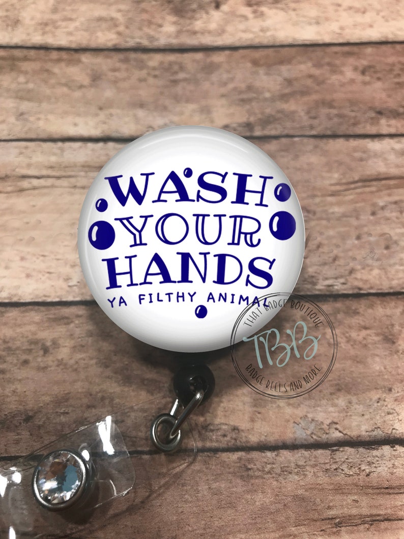 Wash Your Hands Badge Reel Lanyard Stethoscope ID Tag - Etsy