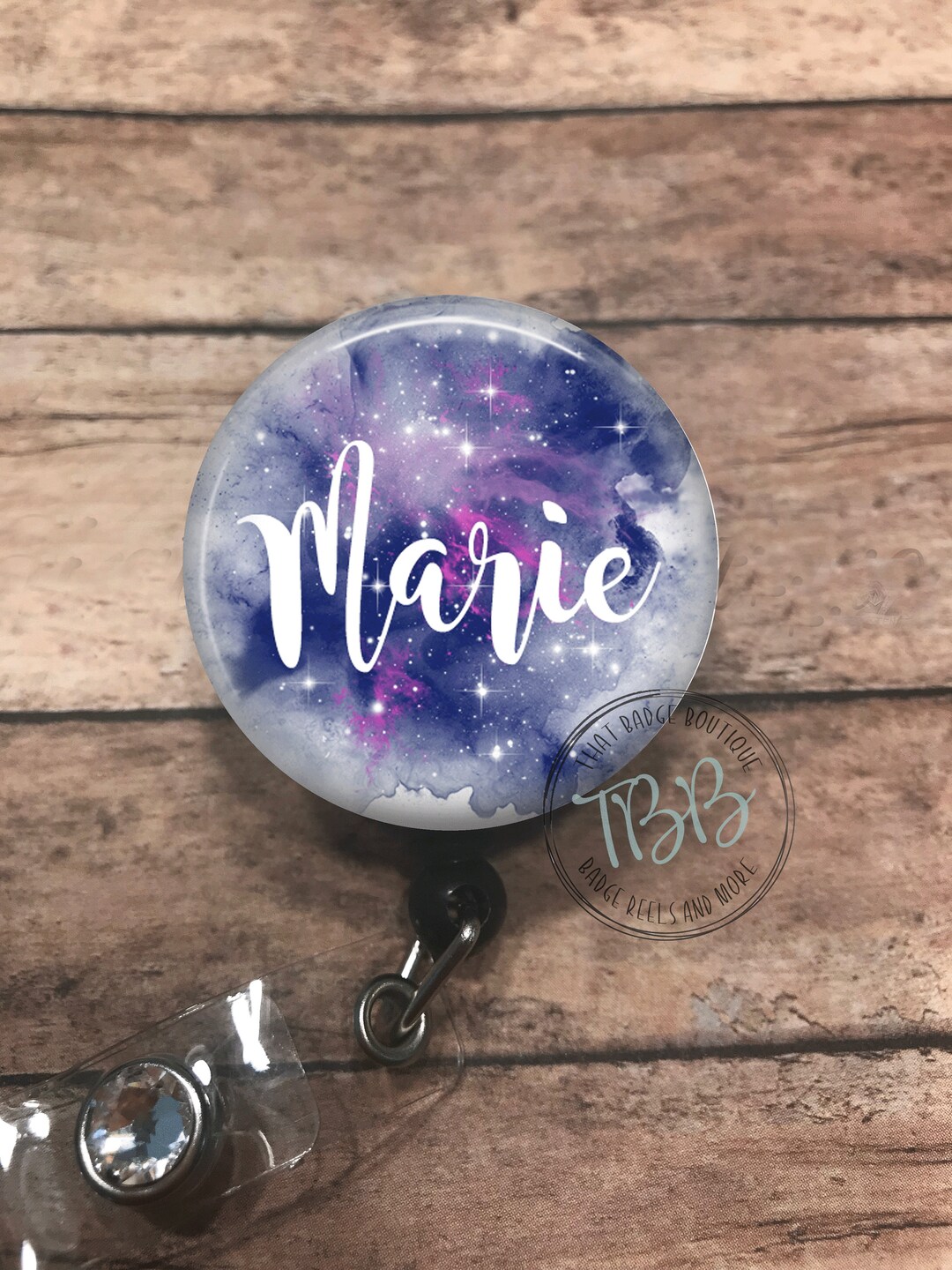 Personalized Galaxy - Badge Reel - Retractable Badge Reel - Badge Clip ...