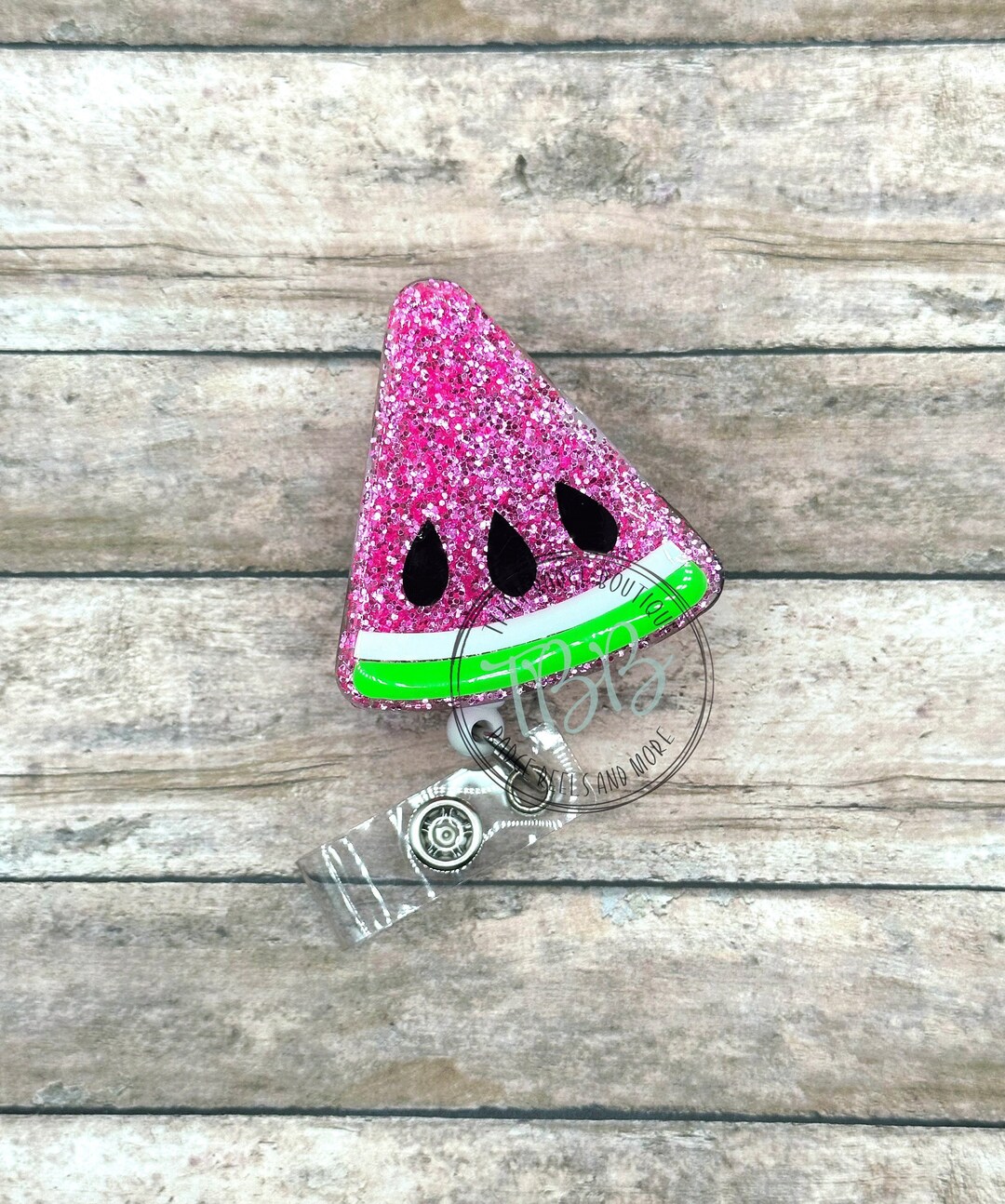 Glitter Watermelon - Retractable Badge Reel - Badge Reel - Badge Clip ...