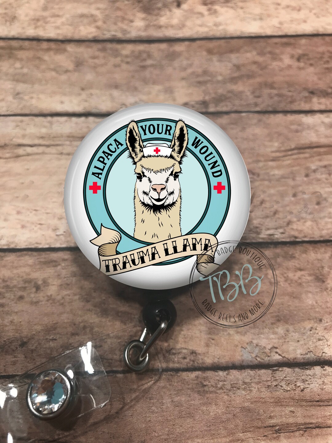 Alpaca Your Wound - Trauma Llama - Badge Reel - Retractable Badge ...