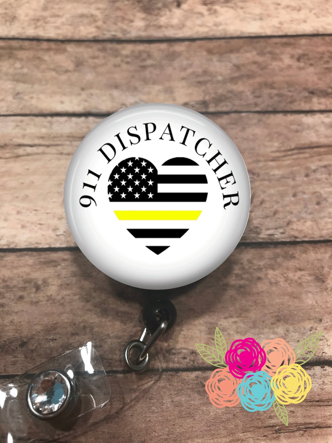 911 Dispatcher - Badge Reel - Lanyard - Stethoscope ID Tag ...