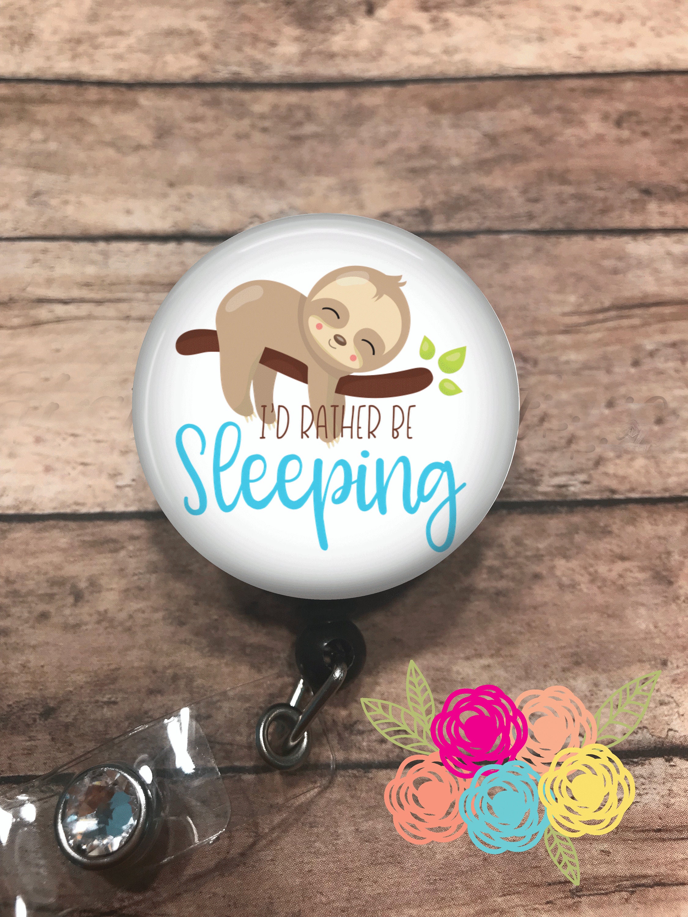 Rather Be Sleeping- Badge Reel - Badge Clip - Retractable Badge Reel ...