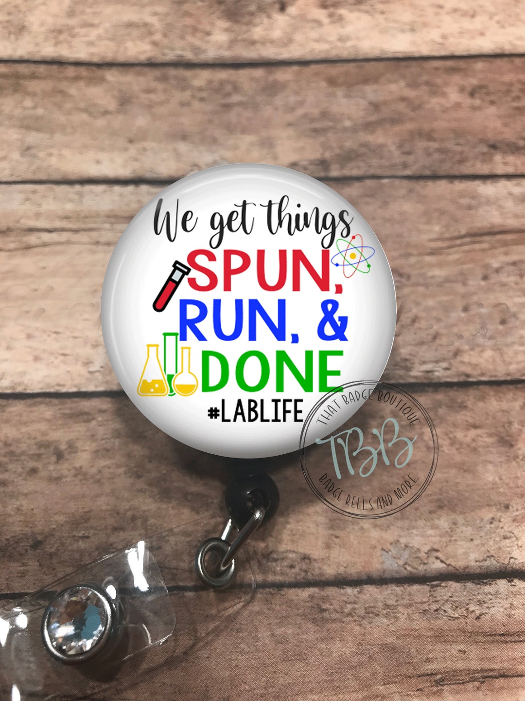 Spun Run and Done - Lab Life - Retractable Badge Reel - Badge Reel ...