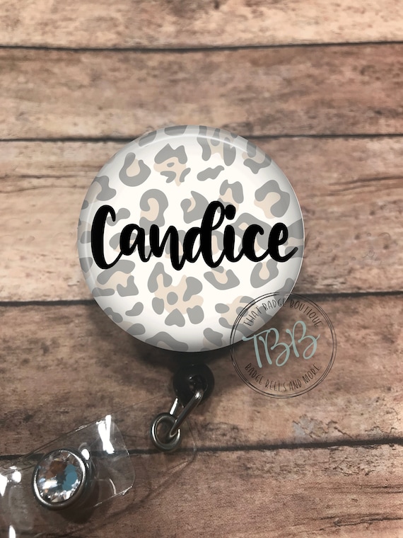 Personalized Brown Leopard Retractable Badge Reel Badge - Etsy