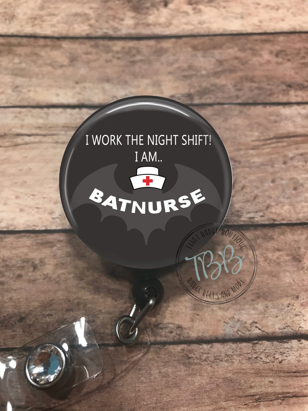 Batnurse - Night Shift - Badge Reel - Lanyard - Stethoscope ID Tag ...