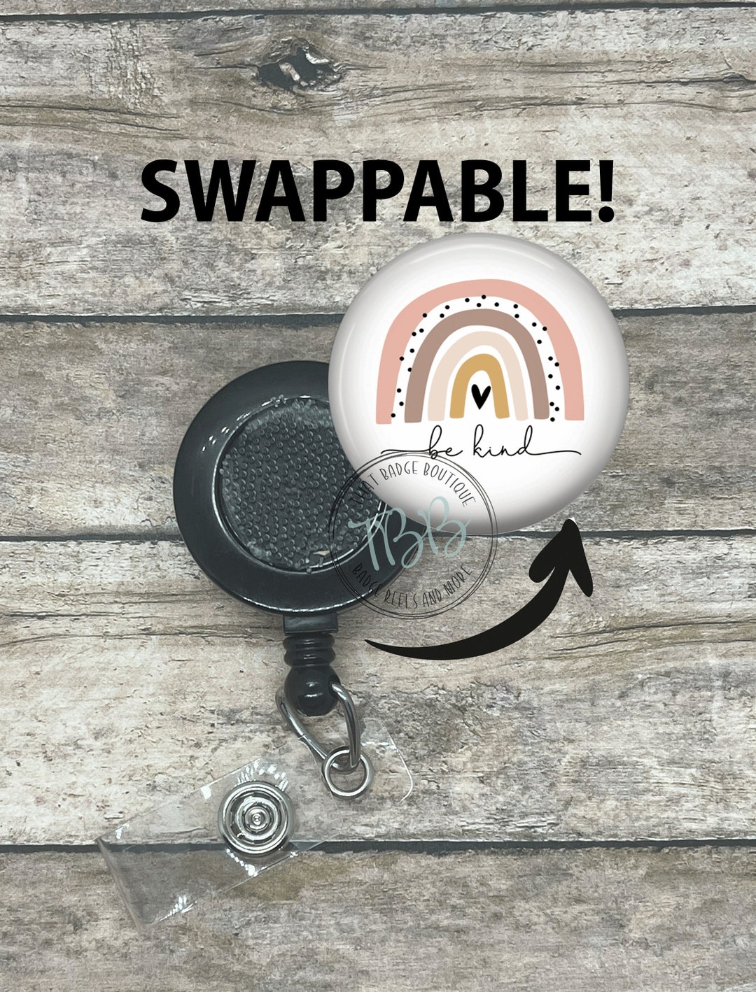 Swappable Retractable Badge Reel Base - Interchangeable Badge Reel ...