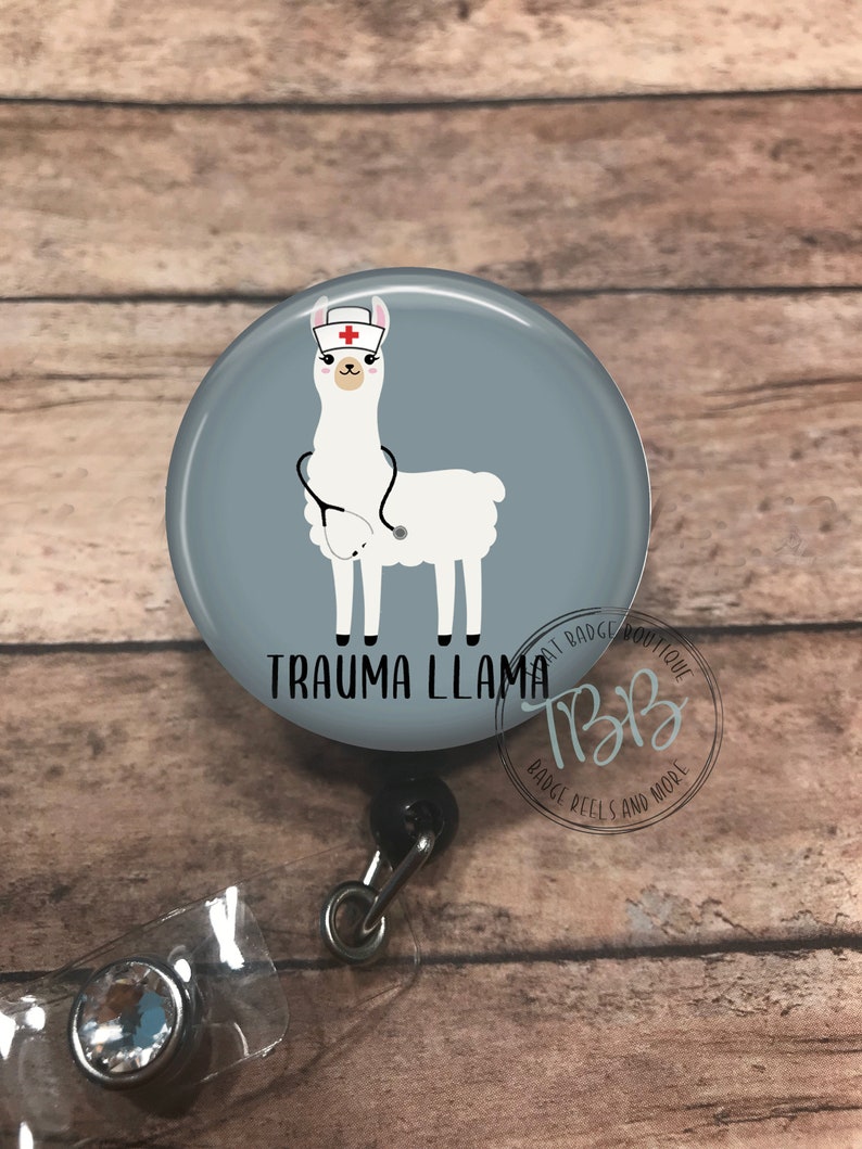 Trauma Llama - Badge Reel - Lanyard - Stethoscope ID Tag - Retractable ...