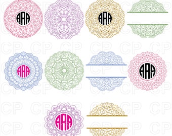 Mandala Monogram Frames Vector Digital Cut Files Svg Dxf Eps | Etsy