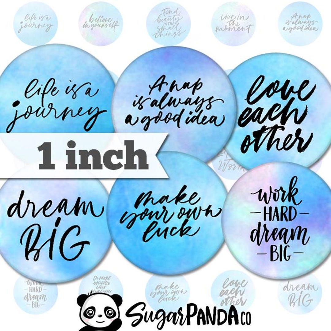 Inspirational Words No.2 - 1 Inch (25mm) - Printable INSTANT DIGITAL ...