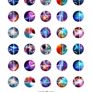 Galaxy Nebula Space No.1 - 1 Inch (25mm) - Printable Circles INSTANT ...