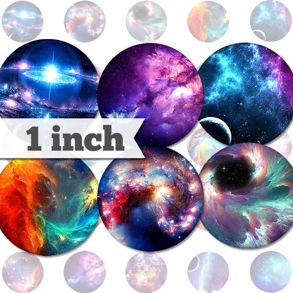 1 inch Galaxy Nebula Space 25mm Printable Square Cosmic Stars for ...