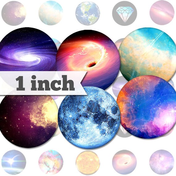 1 inch Galaxy Nebula Space 25mm Printable Square Cosmic Stars for ...