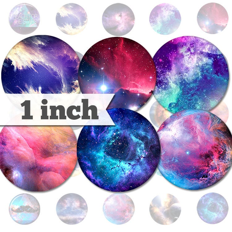 1 inch Galaxy Nebula Space 25mm Printable Square Cosmic Stars for ...